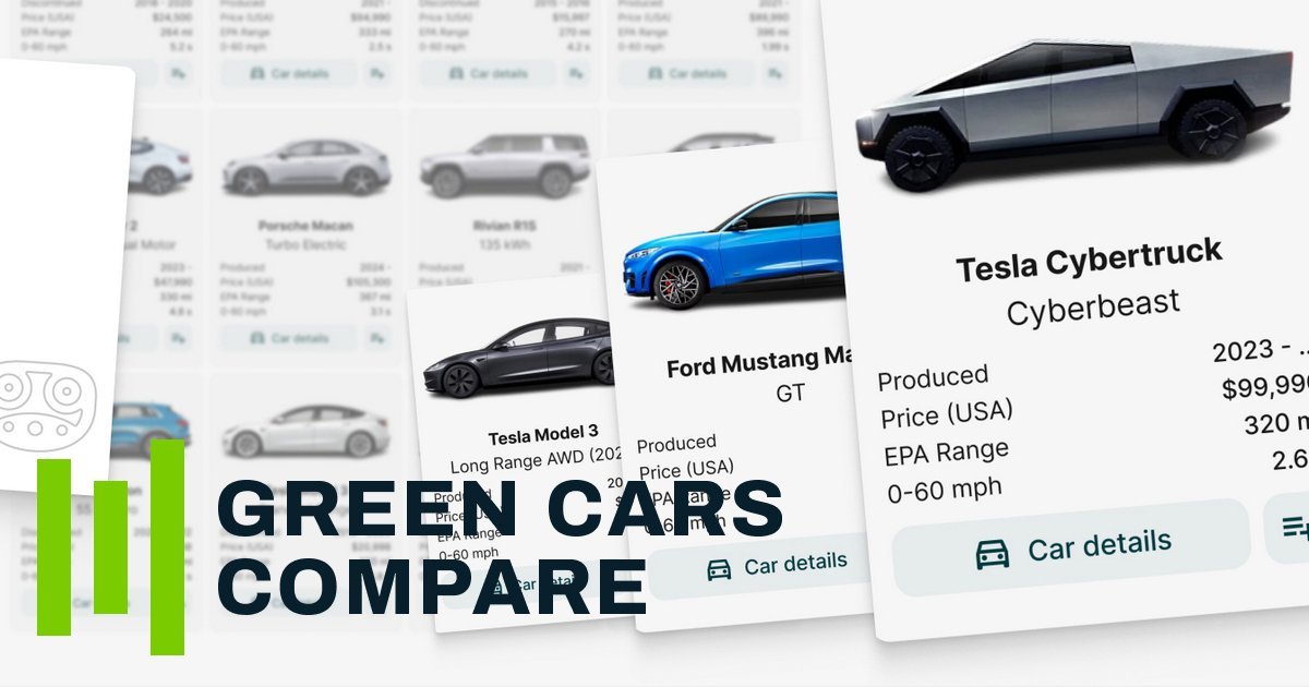 Green Cars Compare: первая в мире база электромобилей (ранее EV Compare)